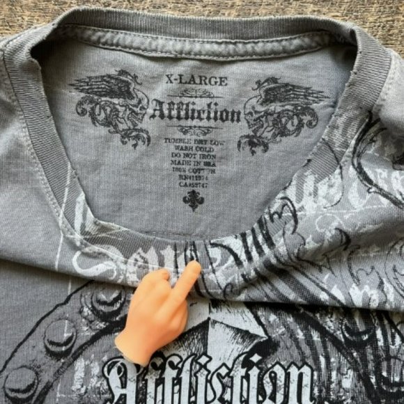 Affliction | Shirts | Nwt Mens Xl Affliction Live Fast Embellished ...